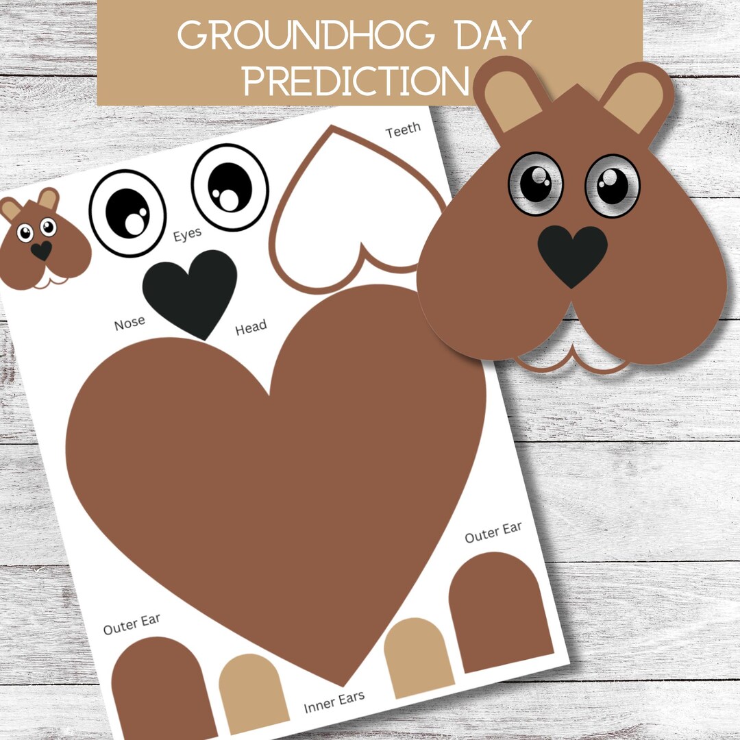 Groundhog Printable Craft| Scissor Skills Activity| Build A Groundhog ...