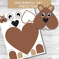 Printable Pop-up Groundhog Craft, Large Colored and Colorable Pop-up ...