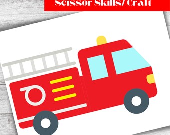 Printable Fire Truck Craft | Fire Safety Week - Etsy