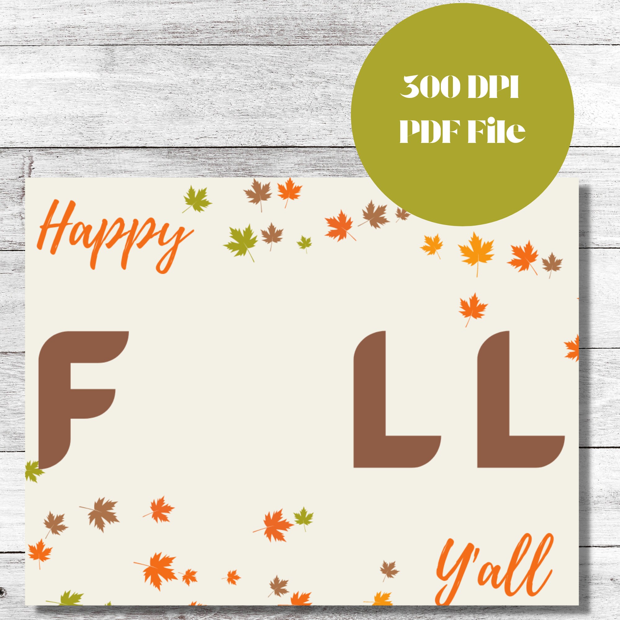 Happy Fall Y'all Handprint Craft Instant Download Printable PDF ...