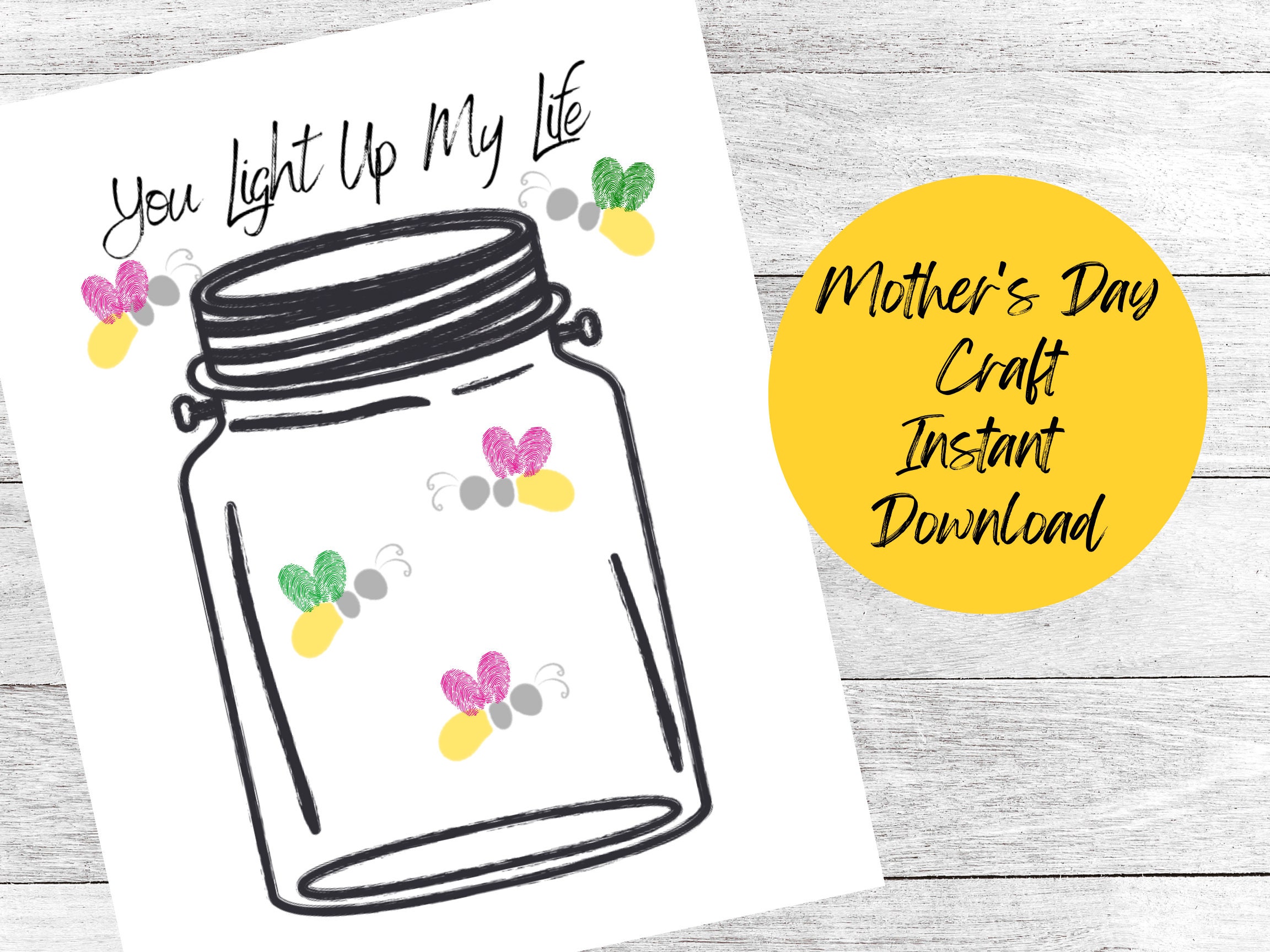You Light up My Life Thumbprint Craft | Mother’s Day Lightning Bug ...