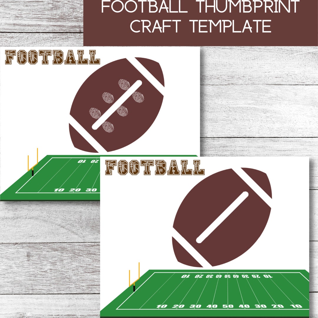 Football Thumbprint Craft Template| Instant Download| Printable ...