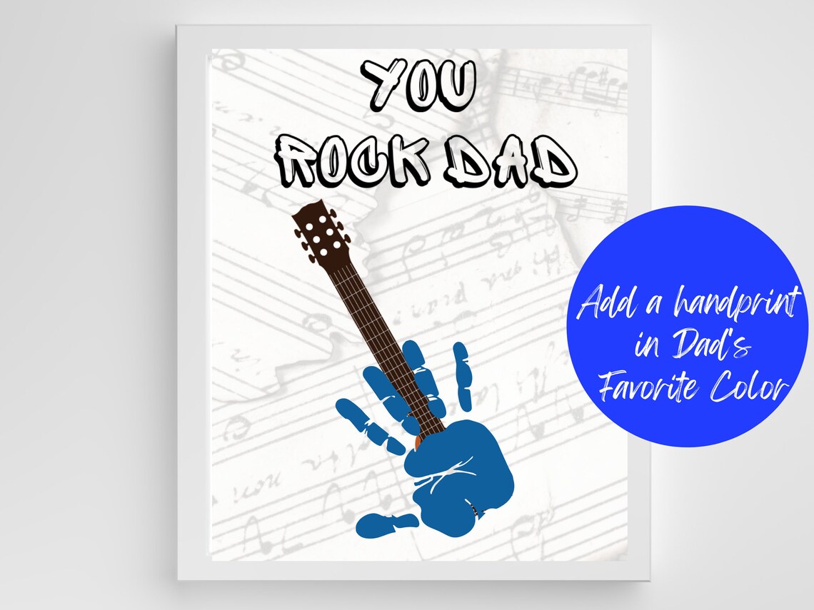 You Rock Dad Handprint Craft | Printable Father's Day Gift for Dad or ...