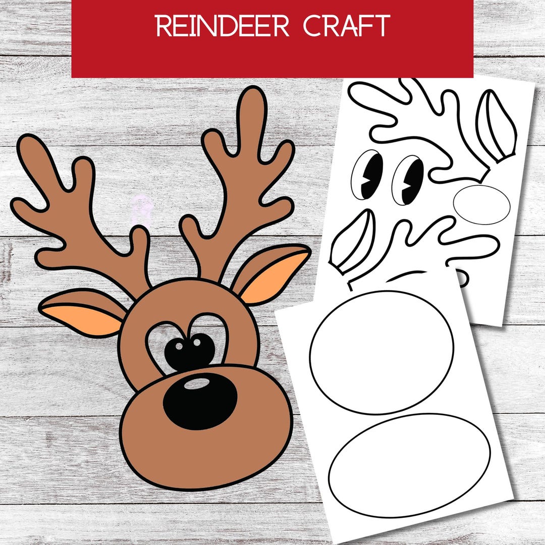 Make A Reindeer Paper Craft |reindeer Craft Template| Instant Download ...