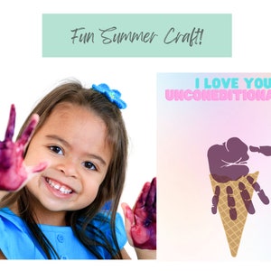 Ice Cream Cone Handprint Craft| Instant Download| I Love You ...