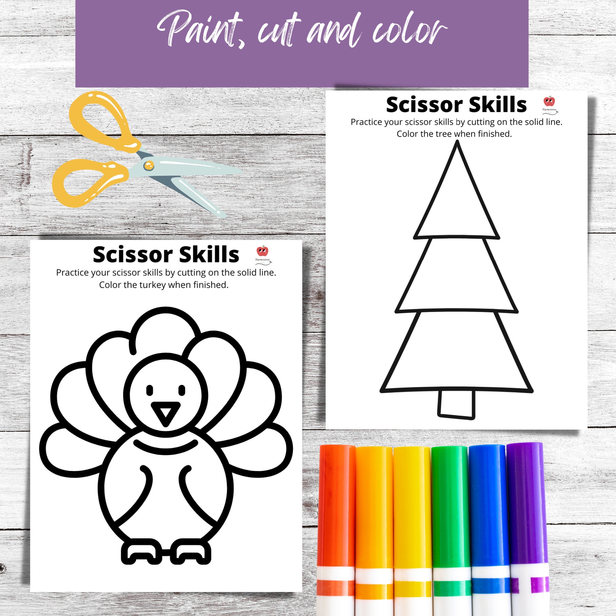 Seasonal Scissor Skills Bundle| Instant Download| Fine Motor Practice ...