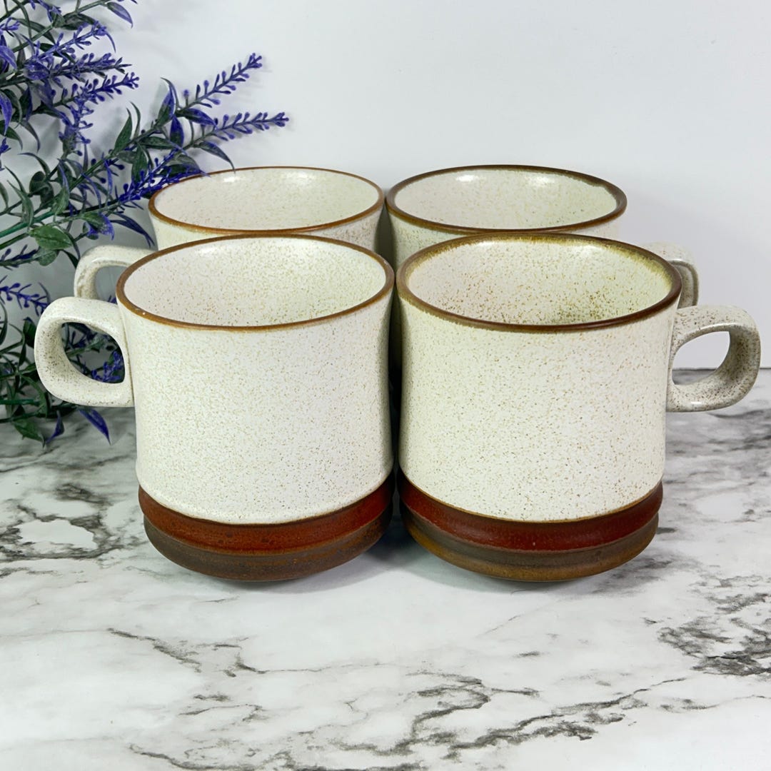 Vintage Denby Stoneware Grandmug Set of 4, Potter’s Wheel Rust Red ...