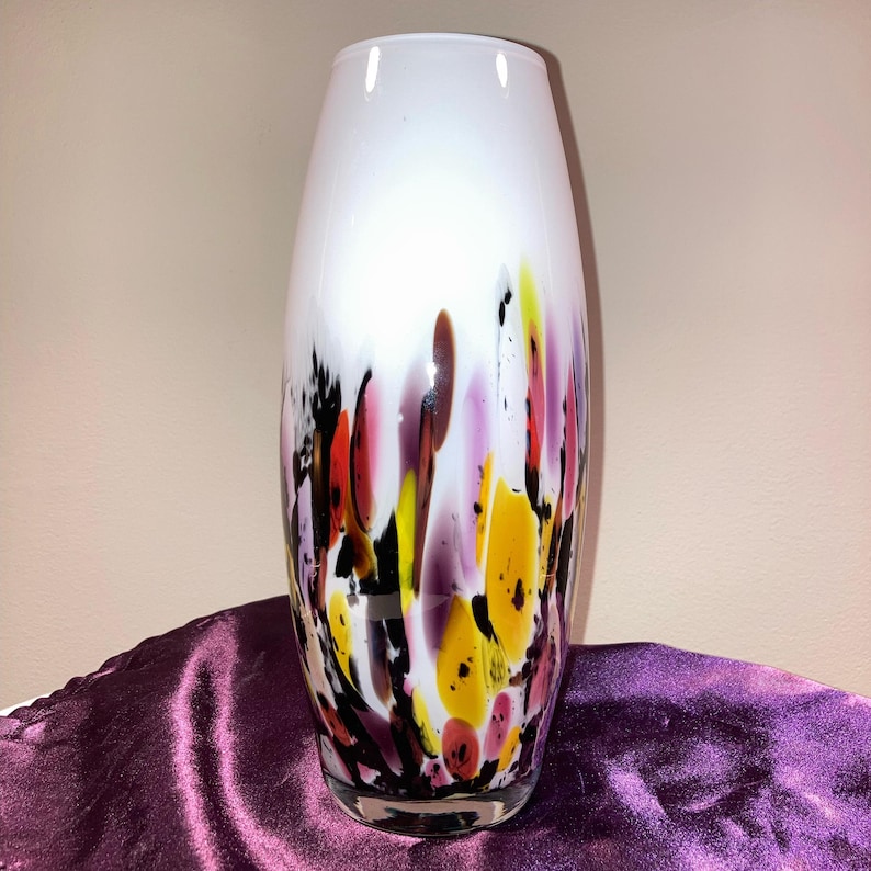 Vintage Fidrio Coral Art Glass Vase: Holland Design, Poland Mouth-blown ...