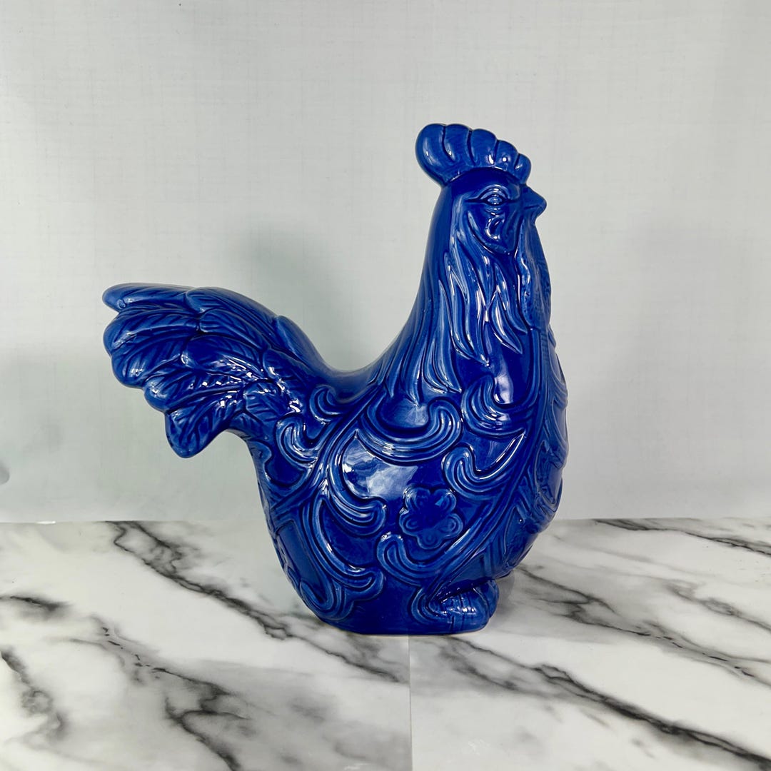 Cobalt Blue Rooster / Cockerel – Pier 1 Style – 10" Tall Farmhouse ...