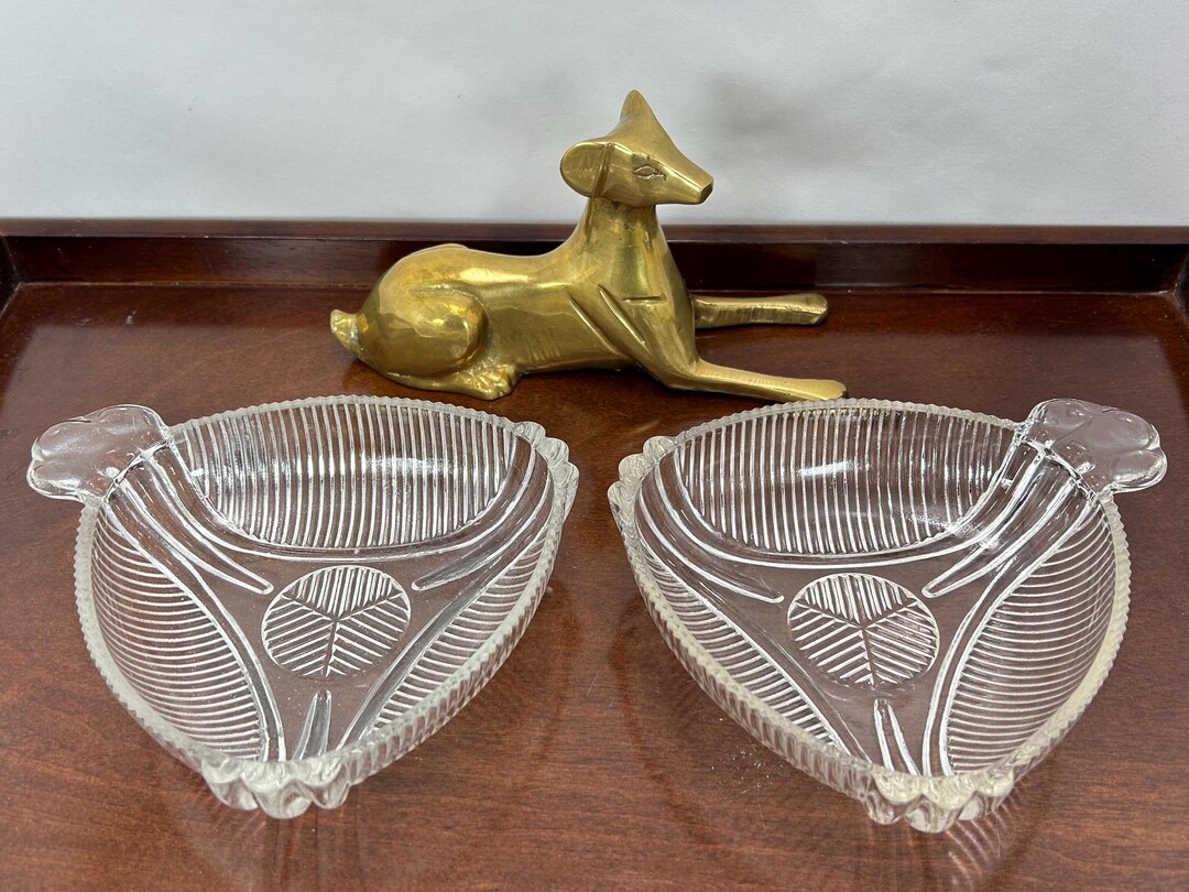 Two Hazel Atlas Art Deco Vintage Triangle Dishes Perfect for Rings ...