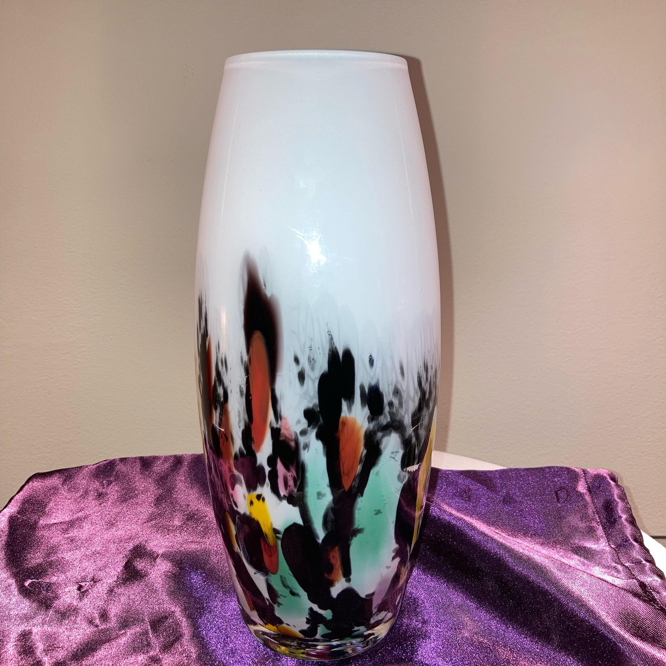 Vintage Fidrio Coral Art Glass Vase: Holland Design, Poland Mouth-blown ...