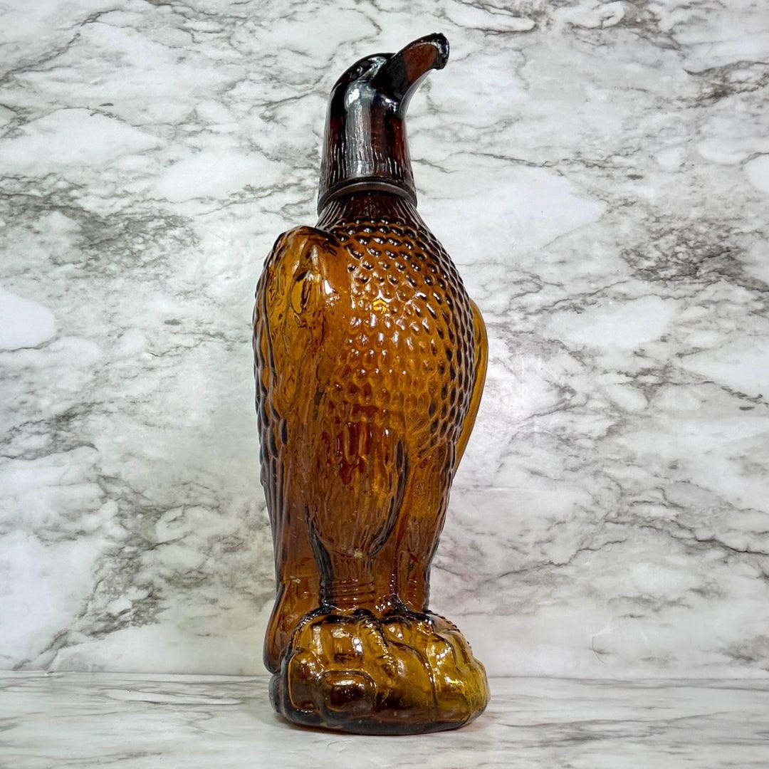 1960s Bessi Italian Amber Eagle Decanter | Mid Century American Eagle ...