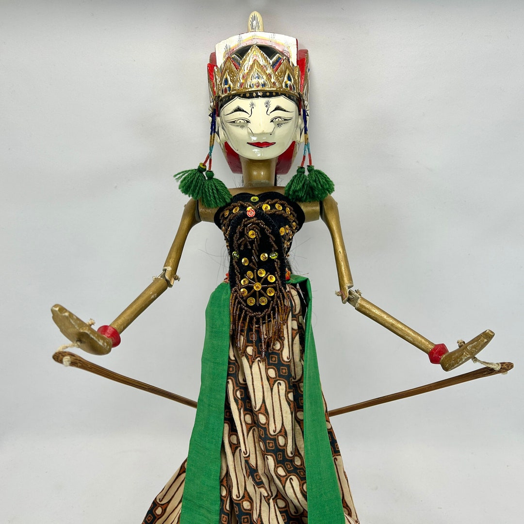 Vintage Handmade Indonesian Wayang Golek Rod Puppet With Horse Hair ...