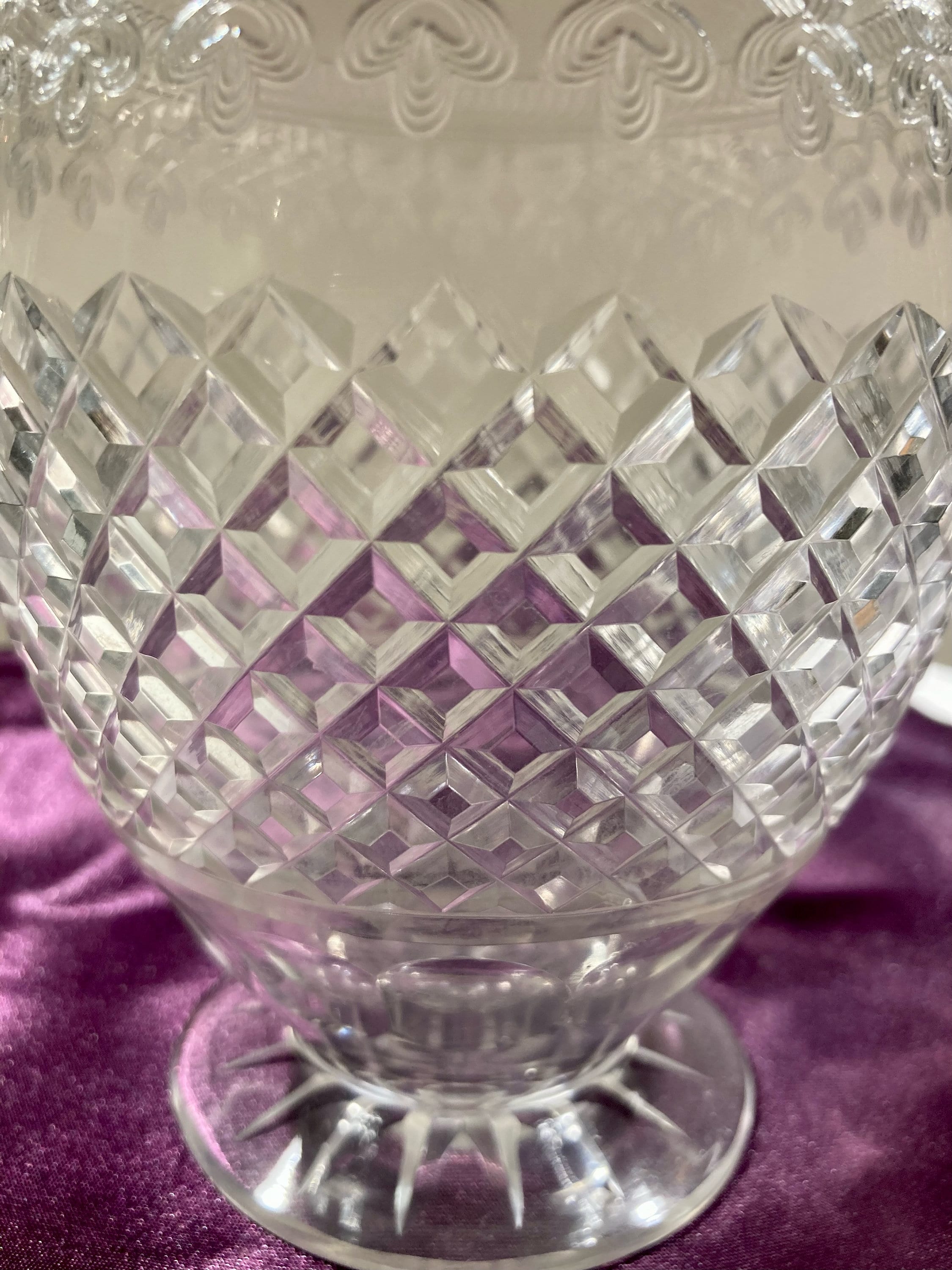 Antique Pall Mall Lady Hamilton Cut Glass Decanter: 1910 Etched Floral ...