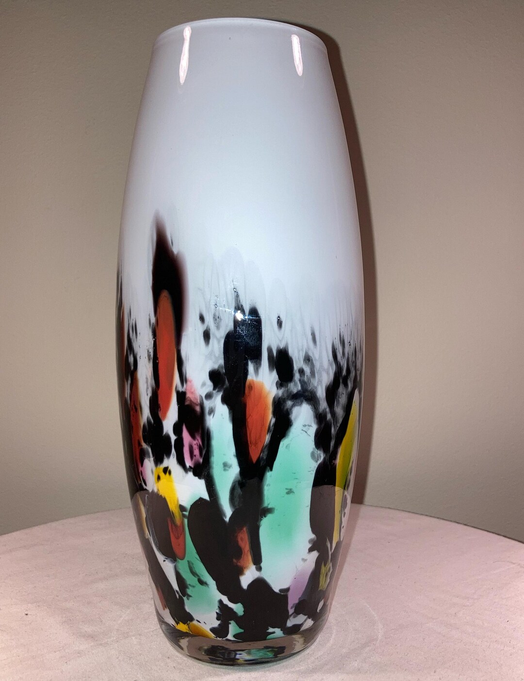 Vintage Fidrio Coral Art Glass Vase: Holland Design, Poland Mouth-blown ...