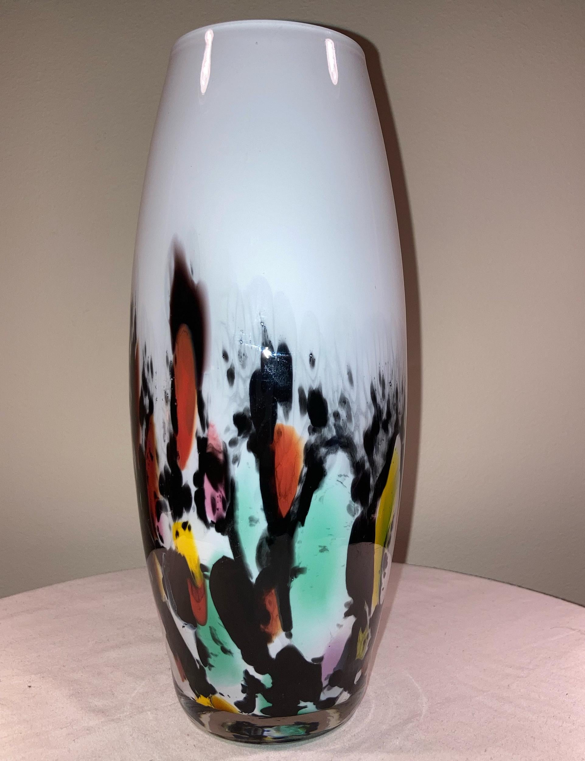 Vintage Fidrio Coral Art Glass Vase: Holland Design, Poland Mouth-blown ...