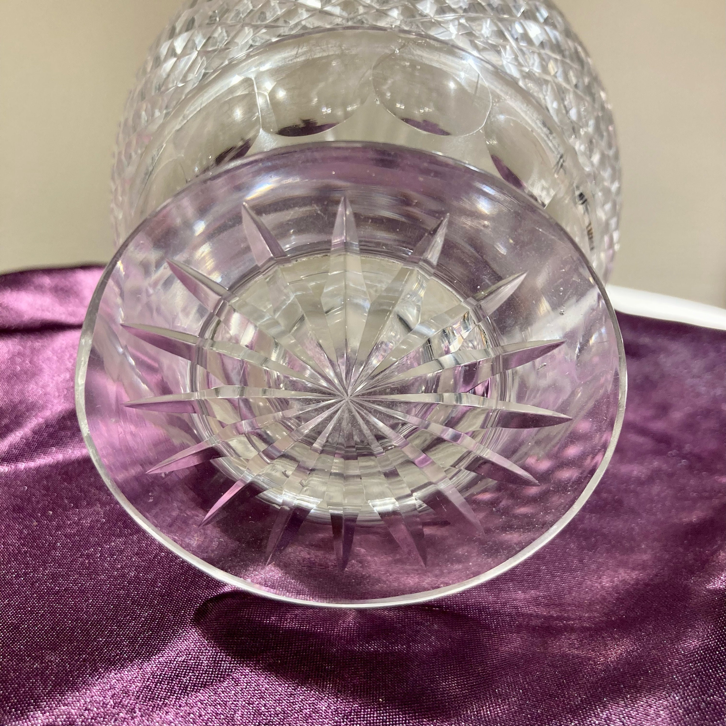 Antique Pall Mall Lady Hamilton Cut Glass Decanter: 1910 Etched Floral ...