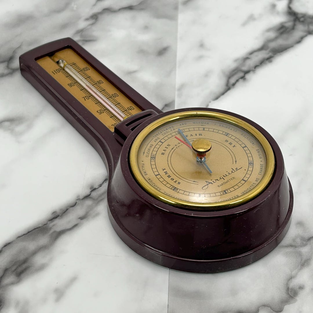 Bakelite AIRGUIDE Vintage Barometer & Thermometer by Fee and Stemwedel ...