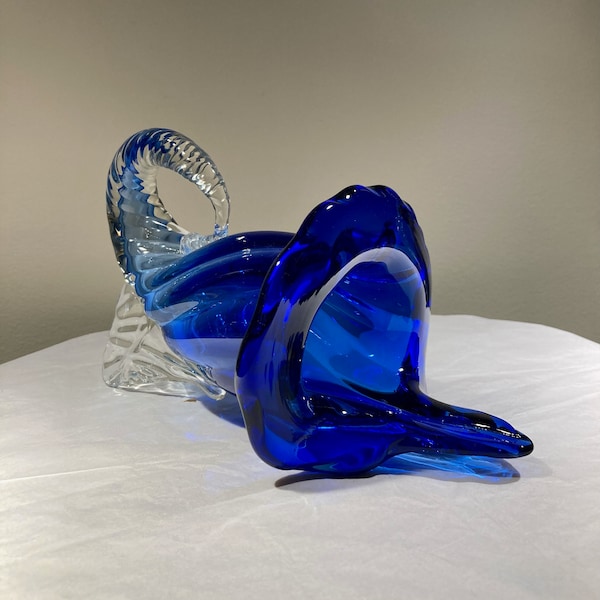 Cobalt Blue Glass Cornucopia - Etsy