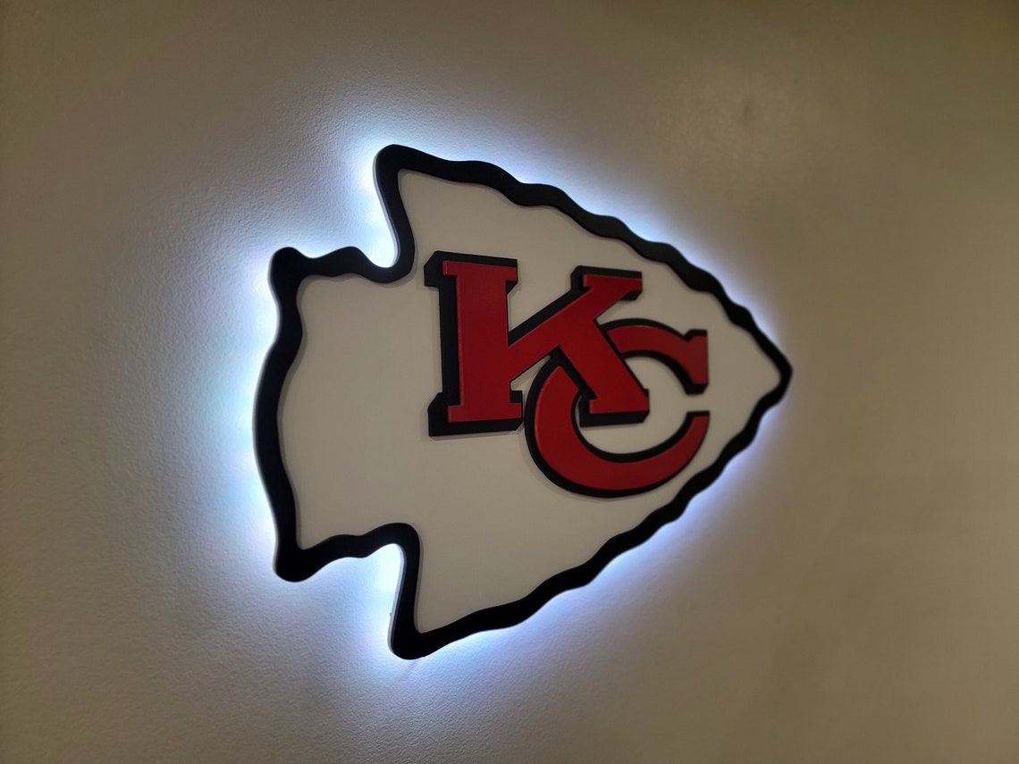 Kansas City Chiefs Backlit Sign, NFL Football Wall Decor, Sports Neon ...