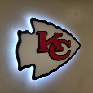 Kansas City Chiefs Backlit Sign, NFL Football Wall Decor, Sports Neon ...