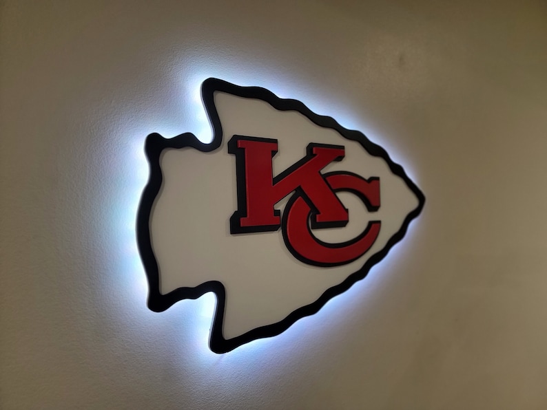 Kansas City Chiefs Backlit Sign, NFL Football Wall Decor, Sports Neon ...