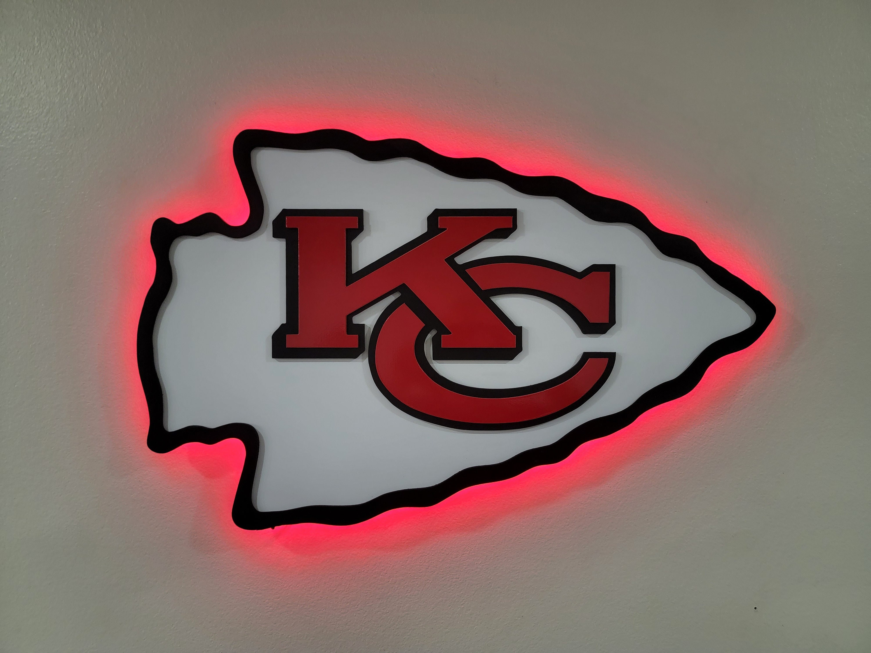 Kansas City Chiefs Backlit Sign, NFL Football Wall Decor, Sports Neon ...