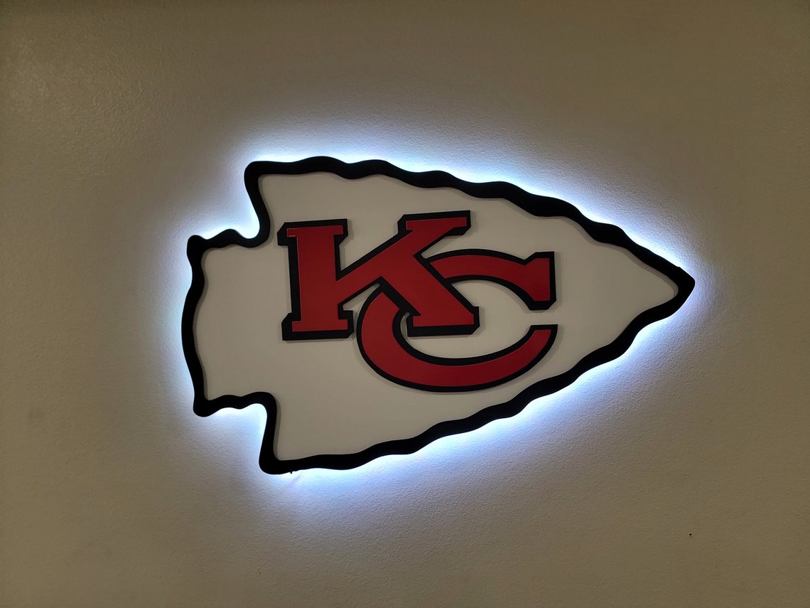 Kansas City Chiefs Backlit Sign, NFL Football Wall Decor, Sports Neon ...