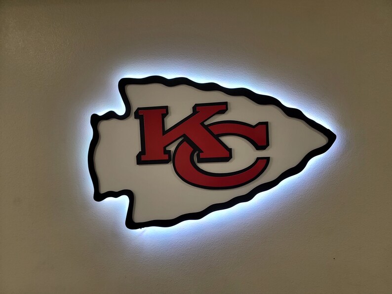 Kansas City Chiefs Backlit Sign, NFL Football Wall Decor, Sports Neon ...