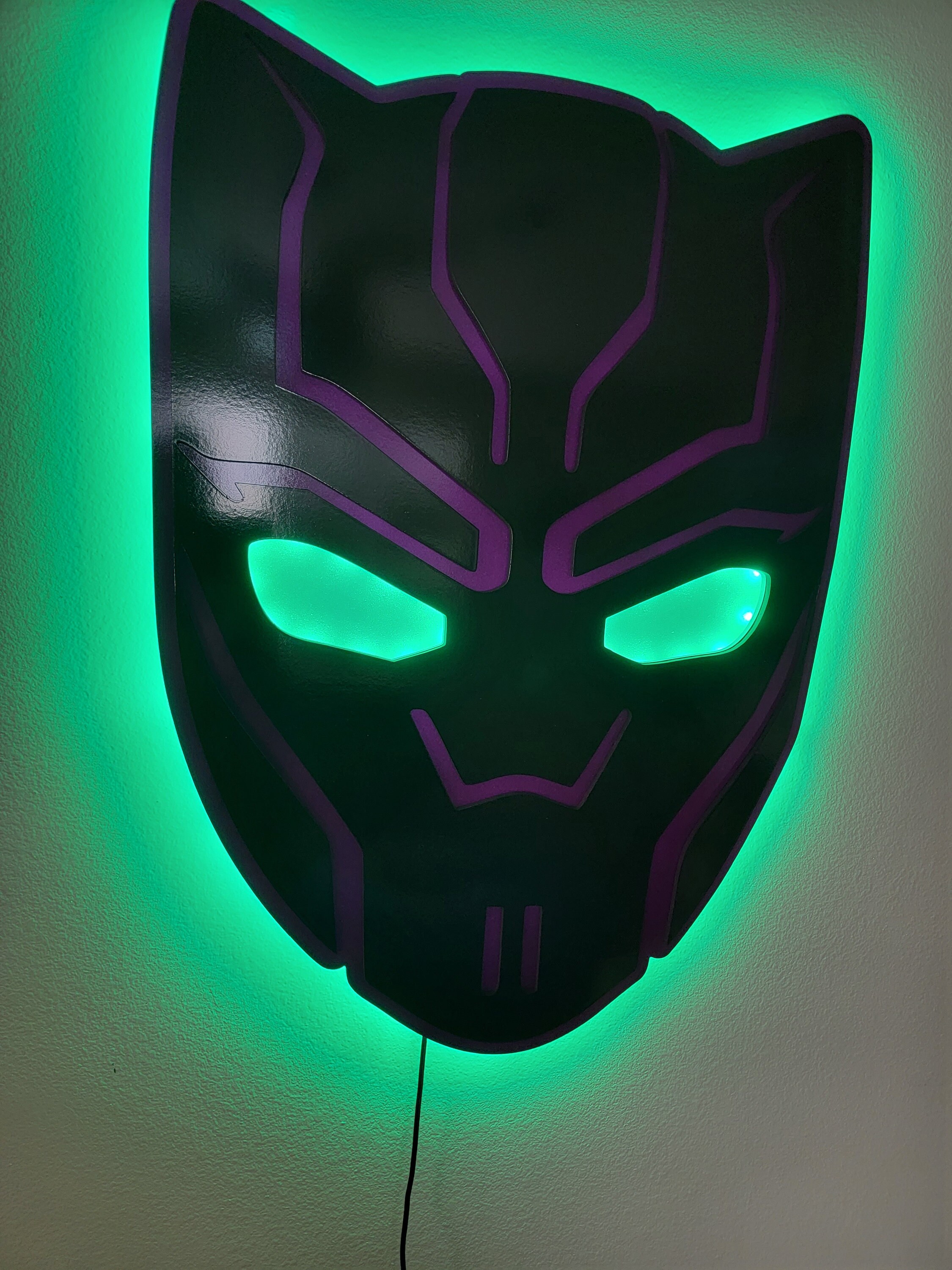 Black Panther 3D Sign With LED Lights - Etsy