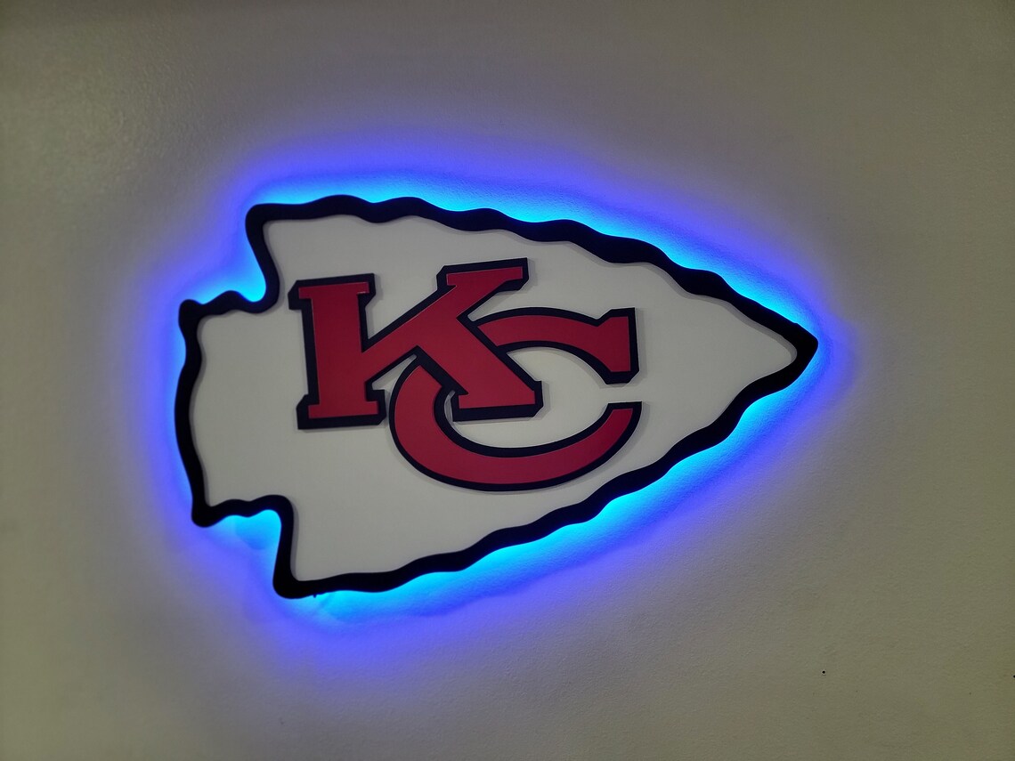 Kansas City Chiefs Backlit Sign, NFL Football Wall Decor, Sports Neon ...