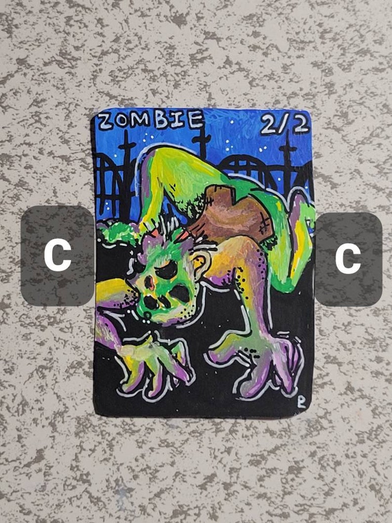 Hand-painted 2/2 Zombie Creature Tokens - Etsy