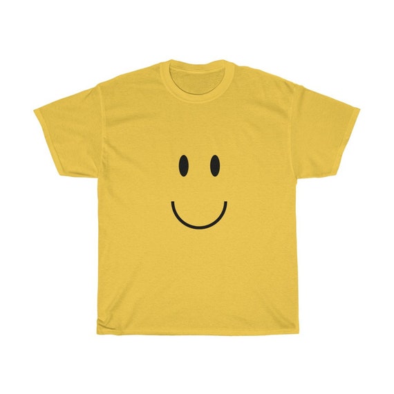 Adult Unisex Heavy Smiley Face Cotton Tee | Etsy
