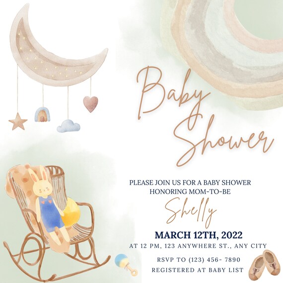 Boho Baby Shower Invitation | Etsy