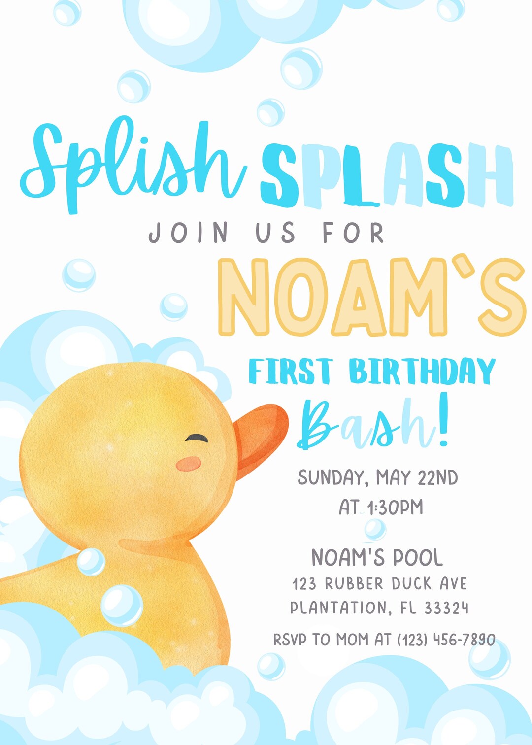Rubber Ducky Theme Birthday Invitation - Etsy