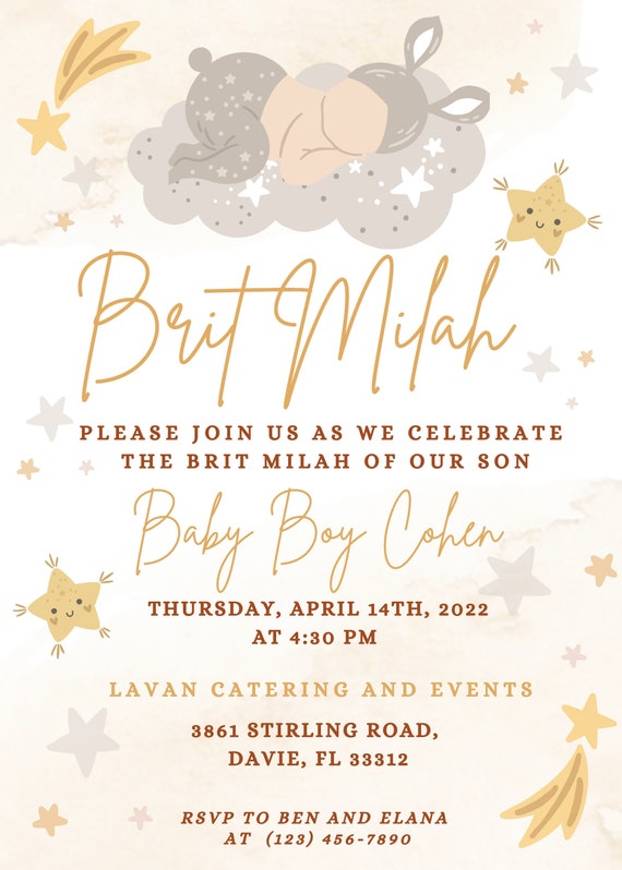Brit Milah Boho Invitation | Etsy