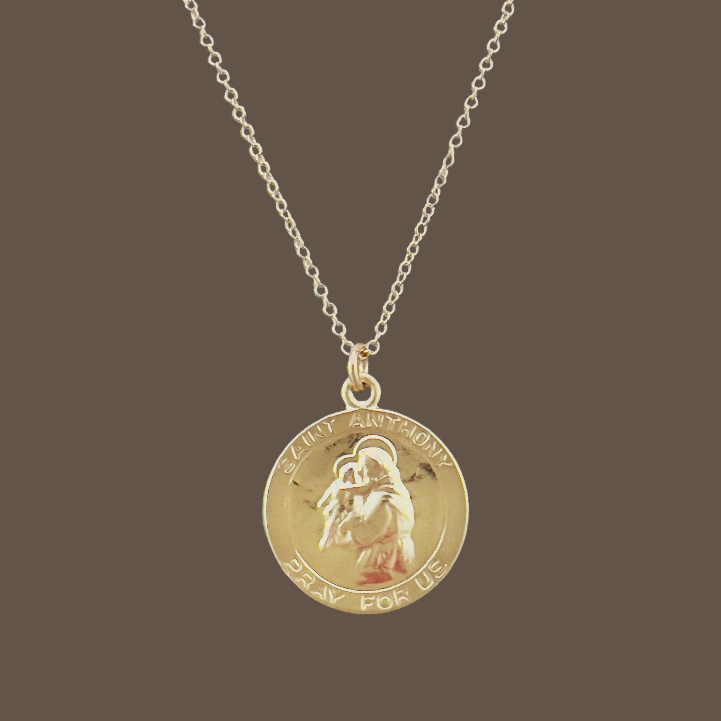 14k Gold Filled Saint Anthony Necklace, Gold Coin Necklace, Layering ...