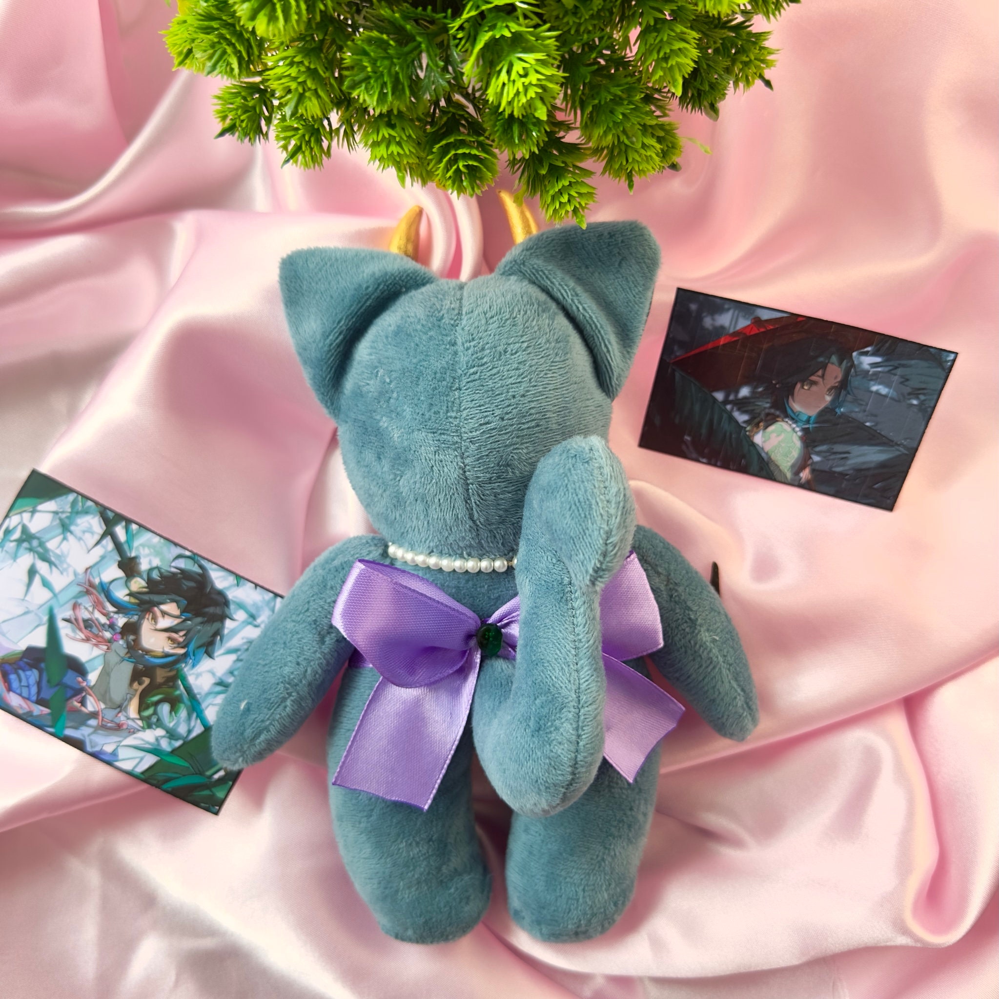 Xiao Plush - Genshin Impact Themed Stuffed Animal - Green Cat Plush ...