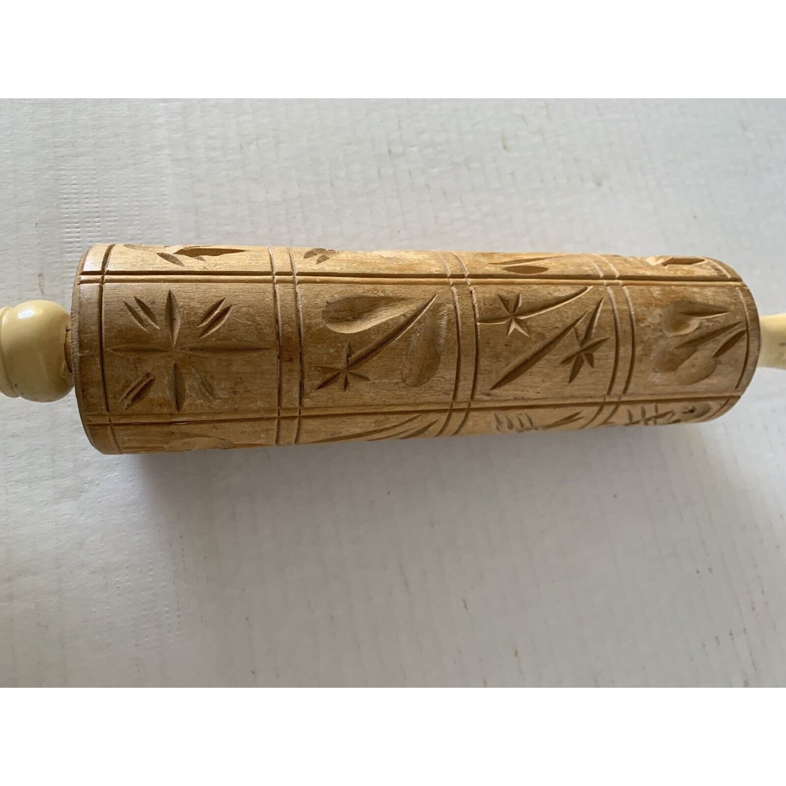 Vintage Springerle Carved Wood Rolling Pin German Cookie Mould Bird ...