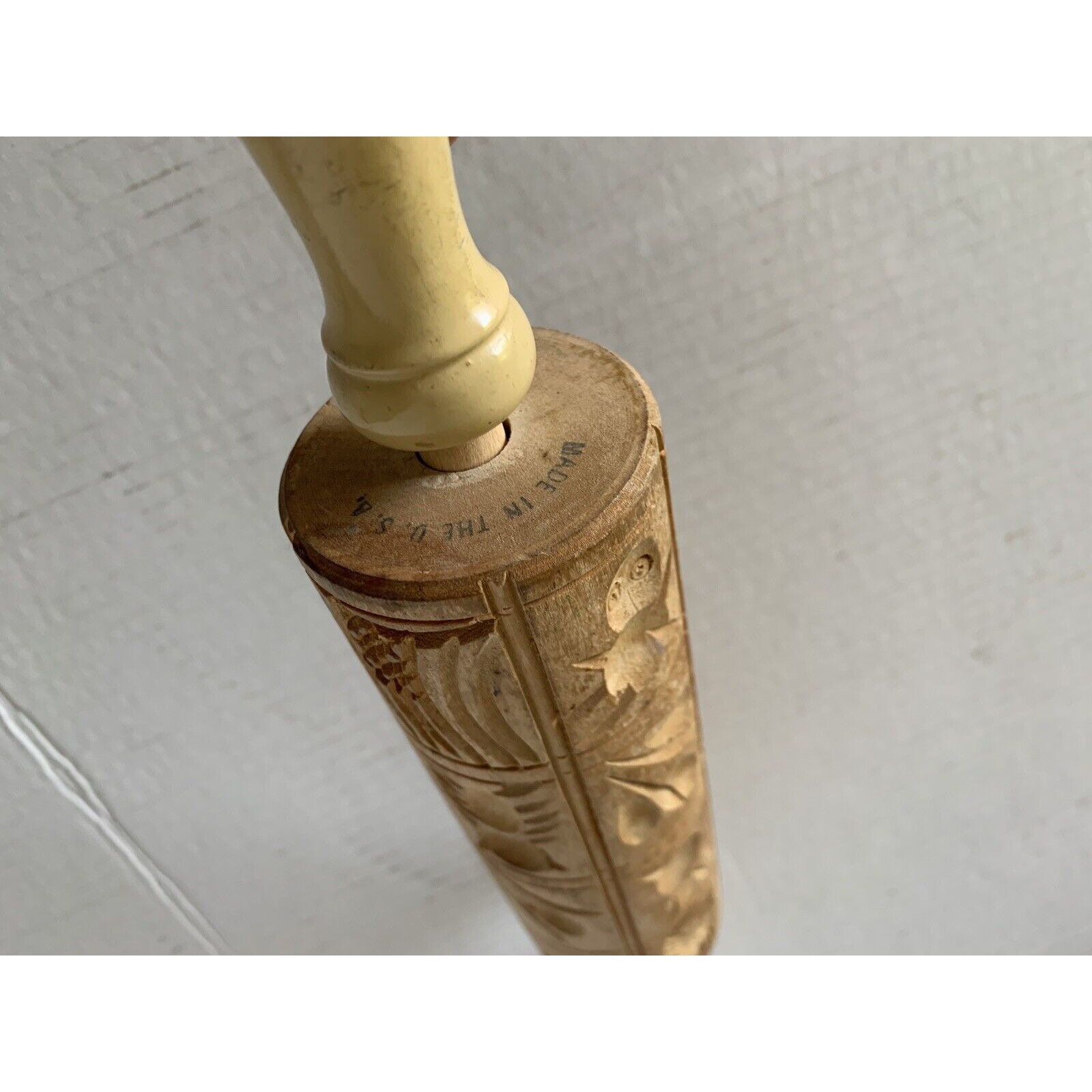 Vintage Springerle Carved Wood Rolling Pin German Cookie Mould Bird ...