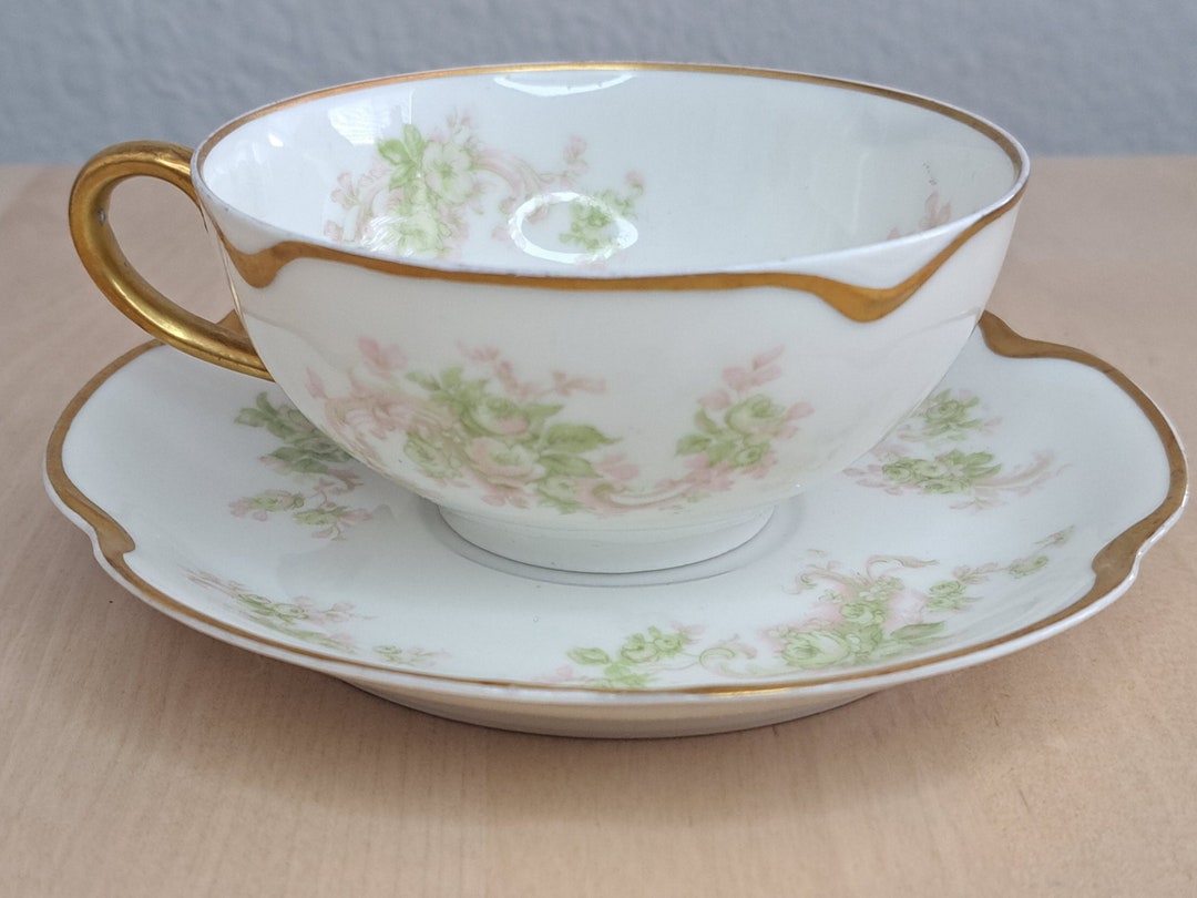 Haviland & Co Limoges Delicate Paper Porcelain Teacup and Saucer Light ...