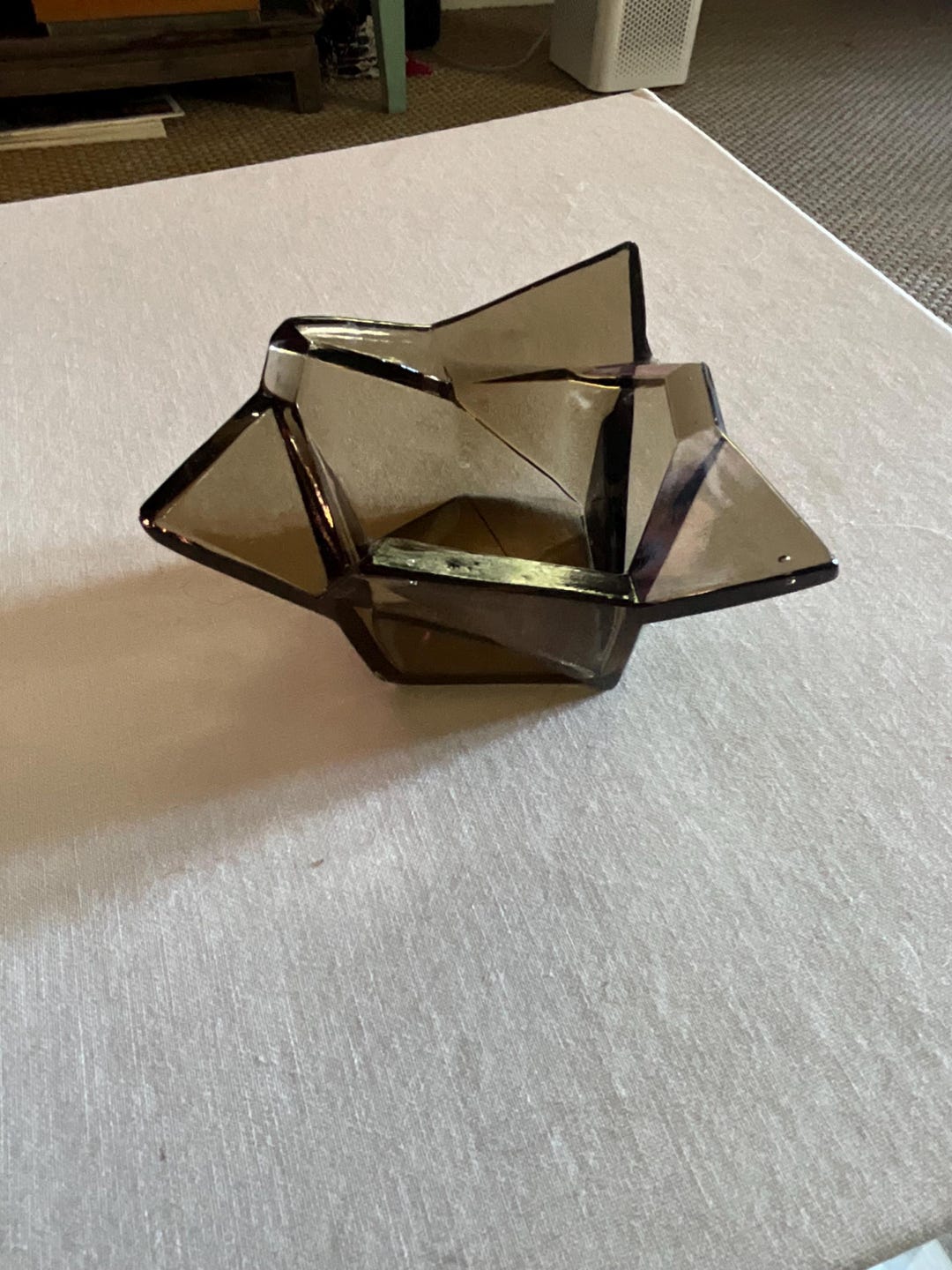 Consolidated Glass,ruba Rombic Art Deco Glass Dish,smokey Topaz - Etsy