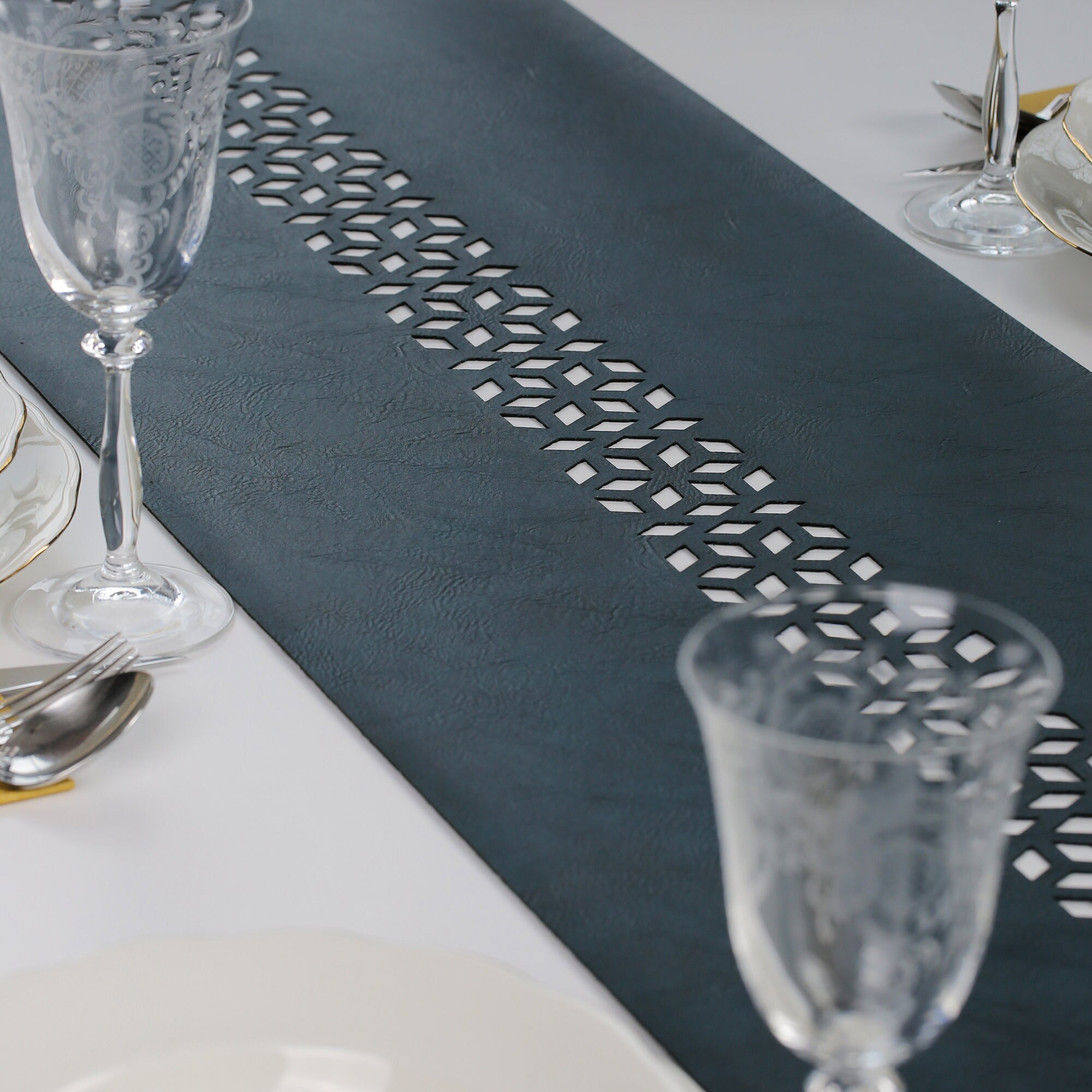Leather Table Centerpiece Runner Table Cloth Boho Decor by Payna Design ...