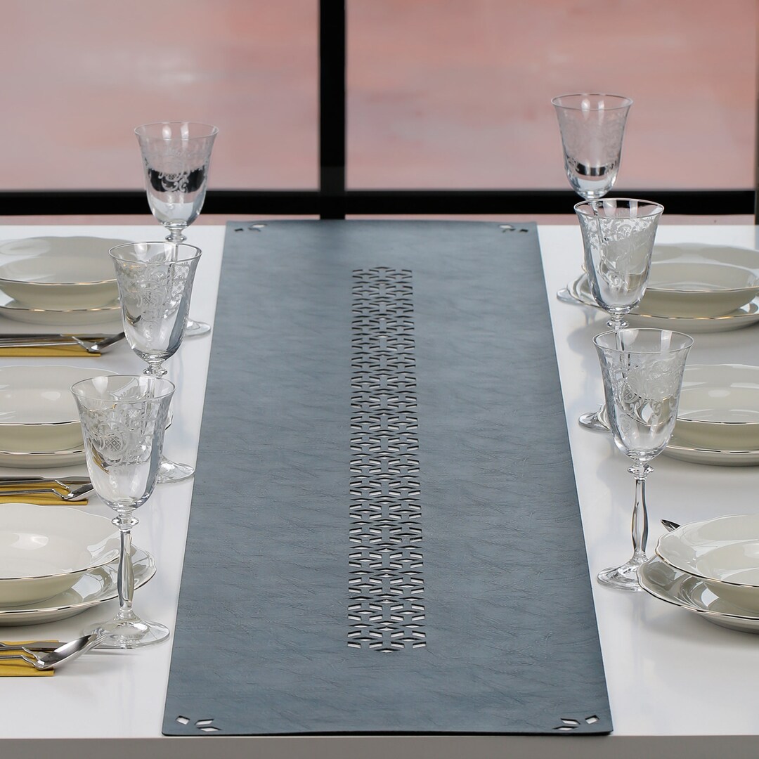 Leather Table Centerpiece Runner Table Cloth Boho Decor by Payna Design ...