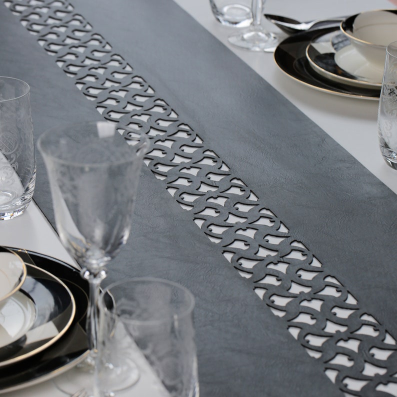 Leather Table Centerpiece Runner Table Cloth Boho Decor by Payna Design ...