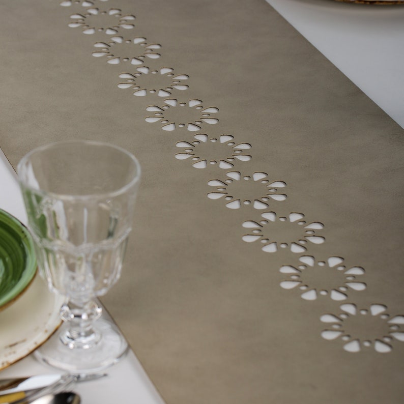 Leather Table Centerpiece Runner Table Cloth Boho Decor by Payna Design ...