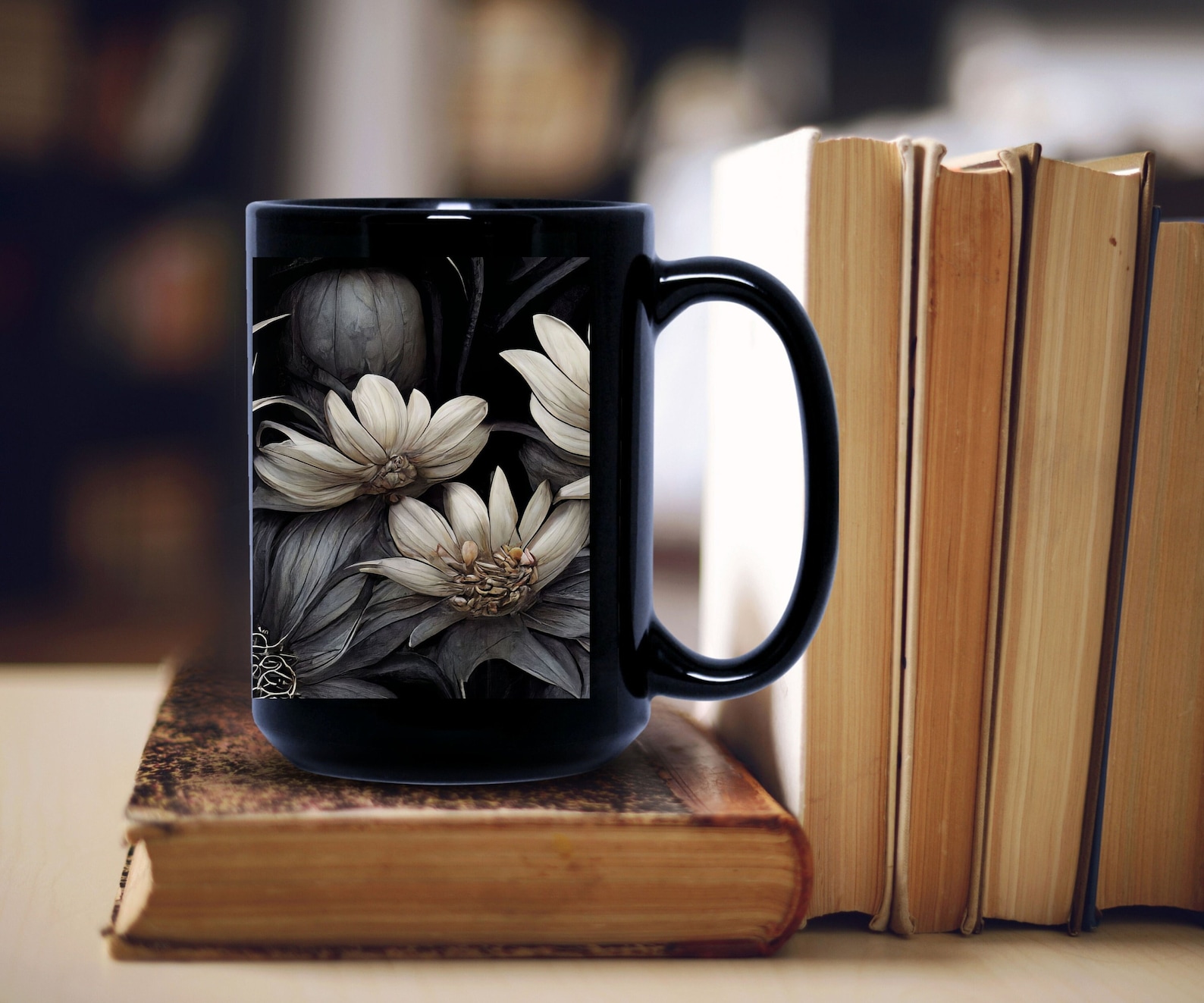 Gothic Floral Mug, Witchy Charm Gothic Floral Mug, Dark Botanical ...