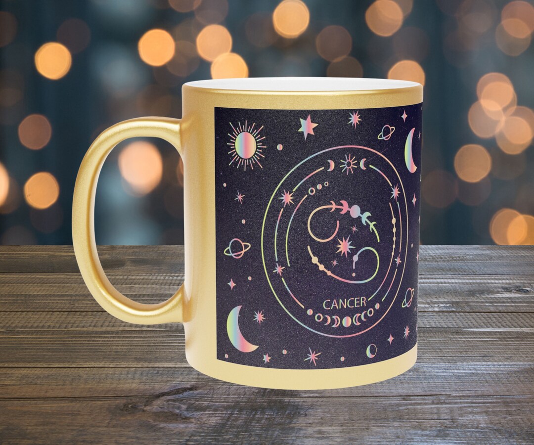 Cancer Coffee Mug, Cancer Zodiac Mug, Celestial Coffee Cup, Astrology ...