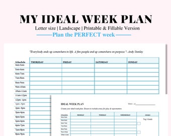 Ideal Week Planner - Etsy