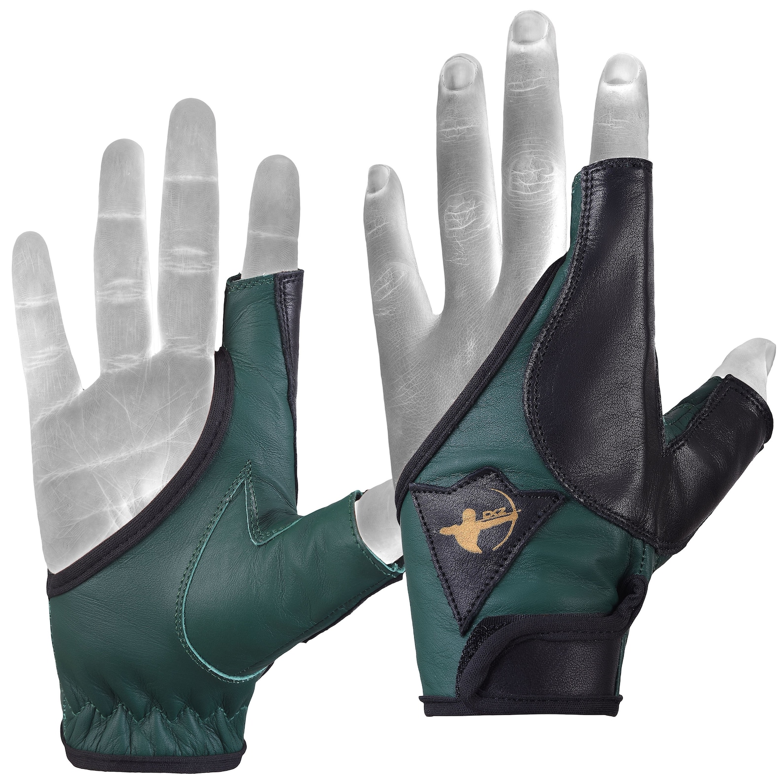 Archers 3 Finger Glove and Archery Bow Gloves 100% Leather , Right and ...